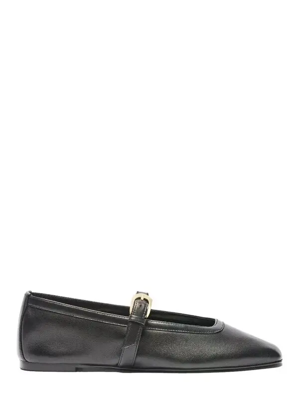 STUART WEITZMAN Sai Buckle Detail Ballet Flats - Black