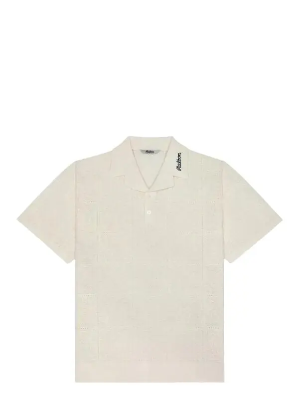 MALBON Resort Crochet-knit Polo Shirt - Neutrals