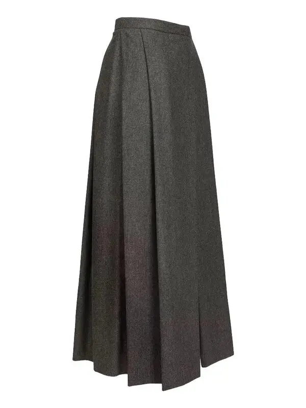 Emporio Armani Pleated Wool-blend Skirt - Grey