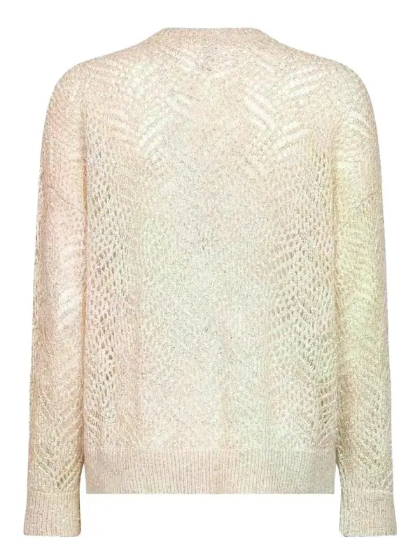Brunello Cucinelli Sequin-embellished Openwork Knit Sweater - Neutrals