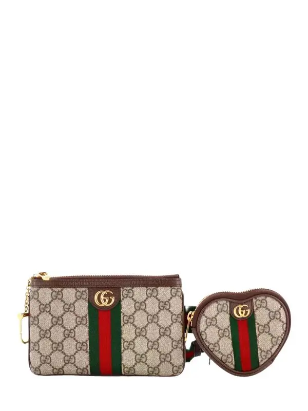 Gucci Ophidia Heart Utility Double Gg Coated Canvas Belt Bag - Brown