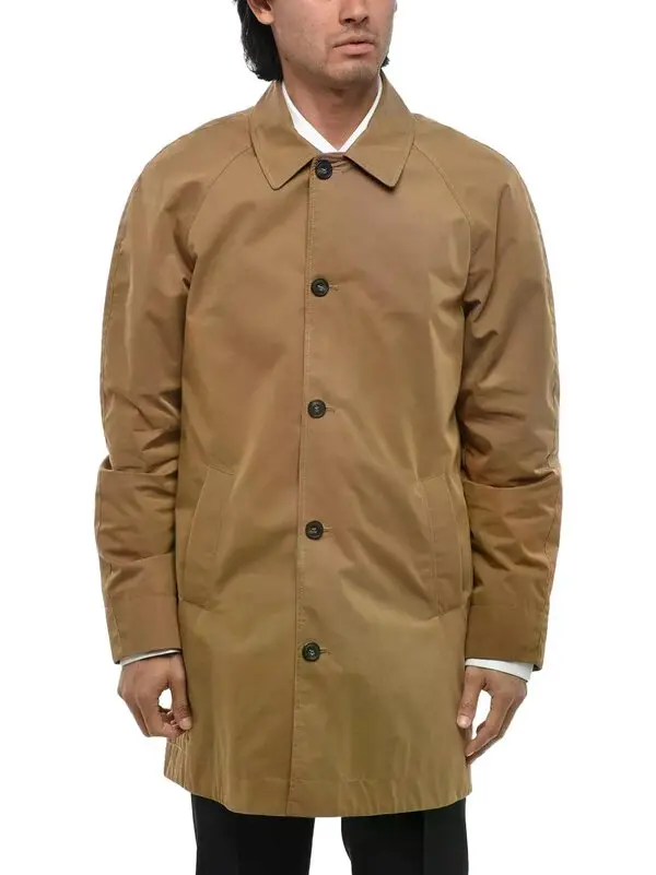 Corneliani Raglan-sleeve Button-up Coat - Brown
