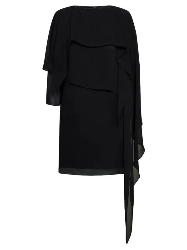 MAISON MARGIELA Layered Cape-style Mini Dress - Black