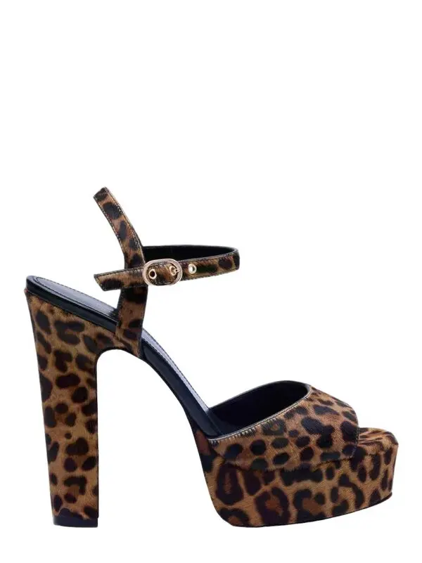 STUART WEITZMAN Leopard Print Platform Sandals - Brown