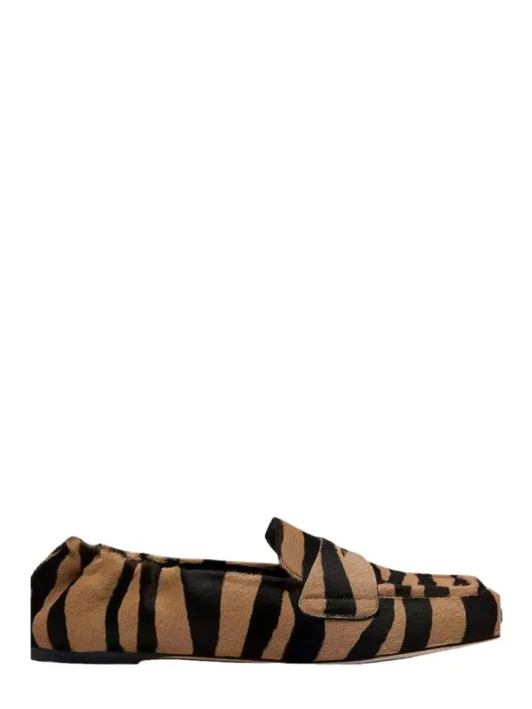 STUART WEITZMAN Bryant Zebra-print Loafers - Brown