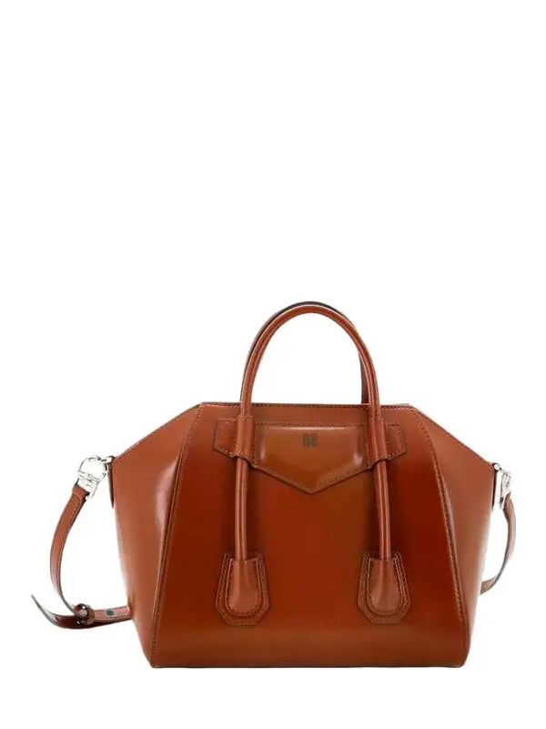 Givenchy Antigona Lock Leather Mini Crossbody Bag - Brown