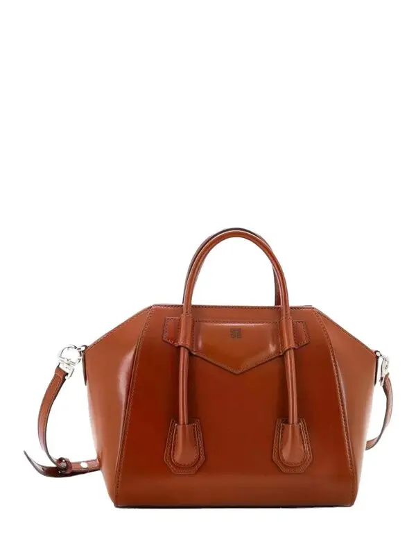 Givenchy Antigona Lock Leather Mini Crossbody Bag - Brown