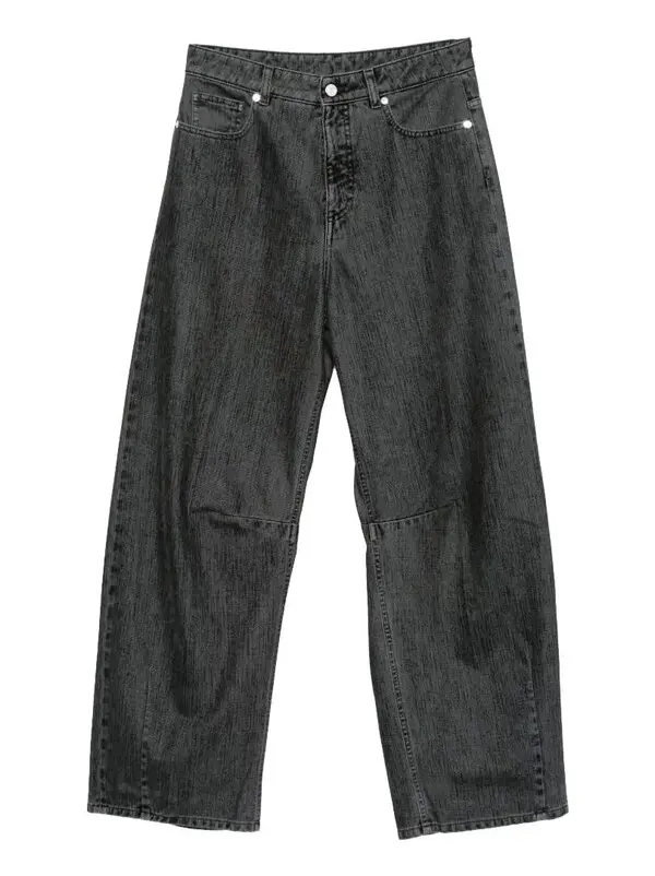 NINE:INTHE:MORNING Sofy Ergonomic Wide-leg Jeans - Black