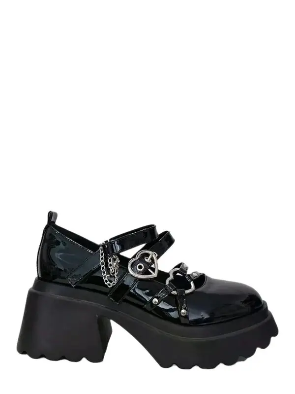 ALTERCORE Aria Heart-buckle Pumps - Black