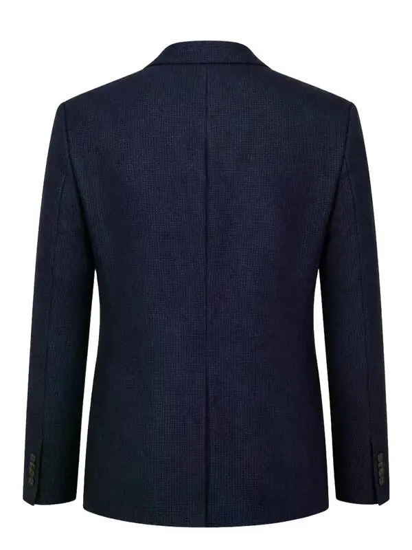 Corneliani Micro-patterned Single-breasted Jacket - Blue