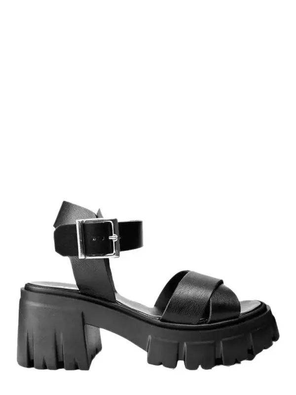 ALTERCORE Sophia Crossover-strap Buckled Sandals - Black