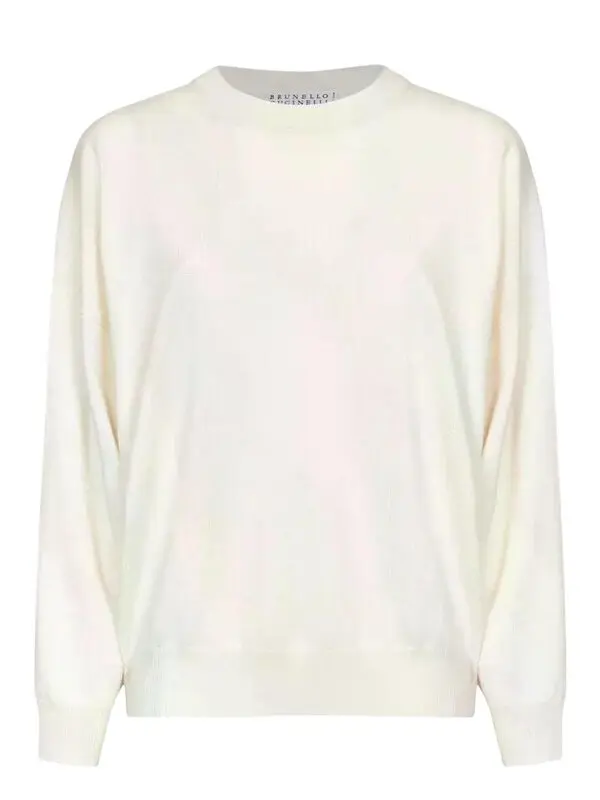 Brunello Cucinelli Monili-trimmed Cashmere Sweater - Neutrals
