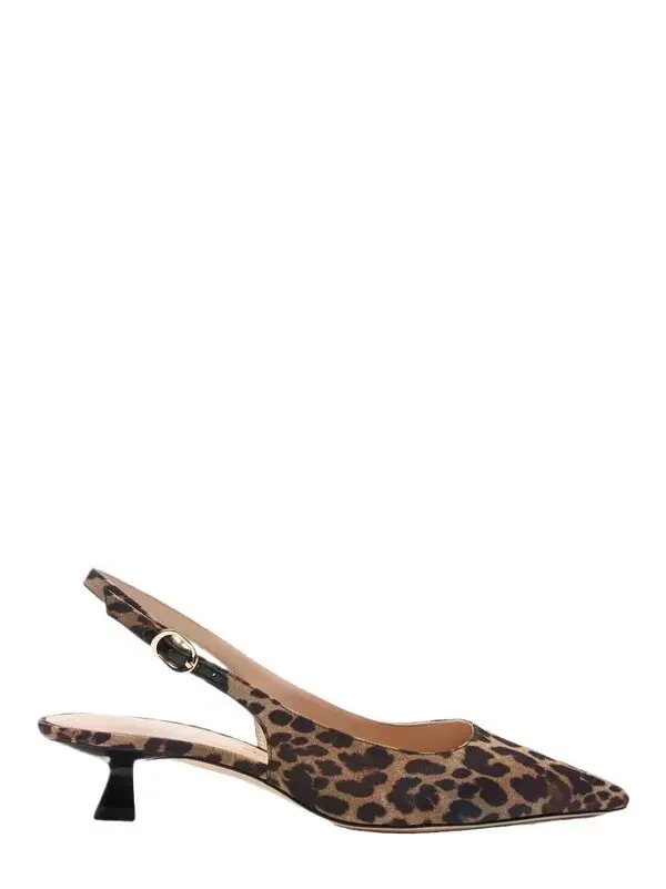STUART WEITZMAN Sculpt Leopard-print Slingback Pumps - Brown