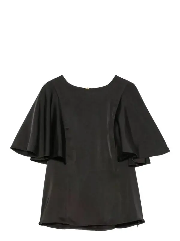 Michael Kors Short Sleeve Ruffled Blouse - Black