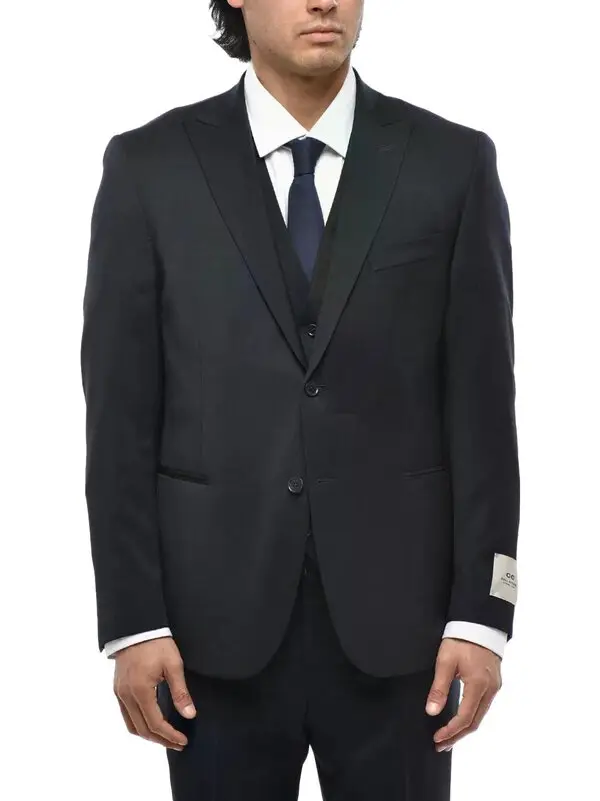 Corneliani Cc Collection Peak-lapel Three-piece Suit - Blue