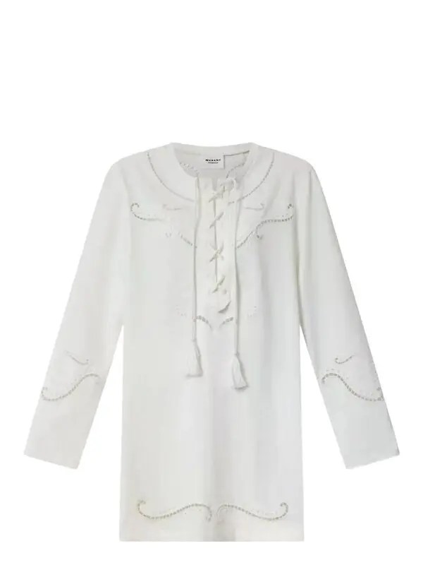 MARANT ETOILE Elka Broderie Anglaise Mini Dress - White