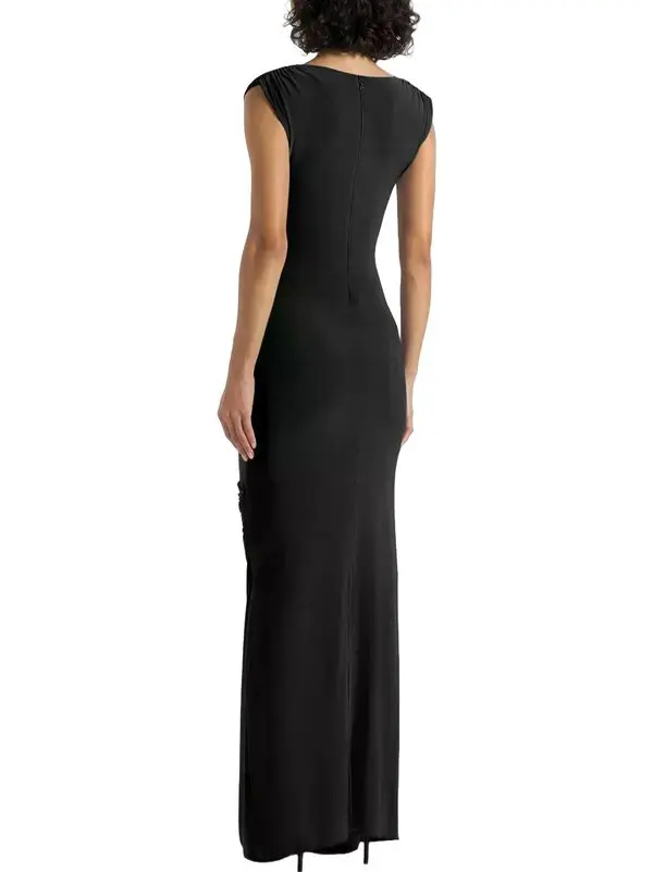 Manière De Voir Ruched Maxi Dress - Black
