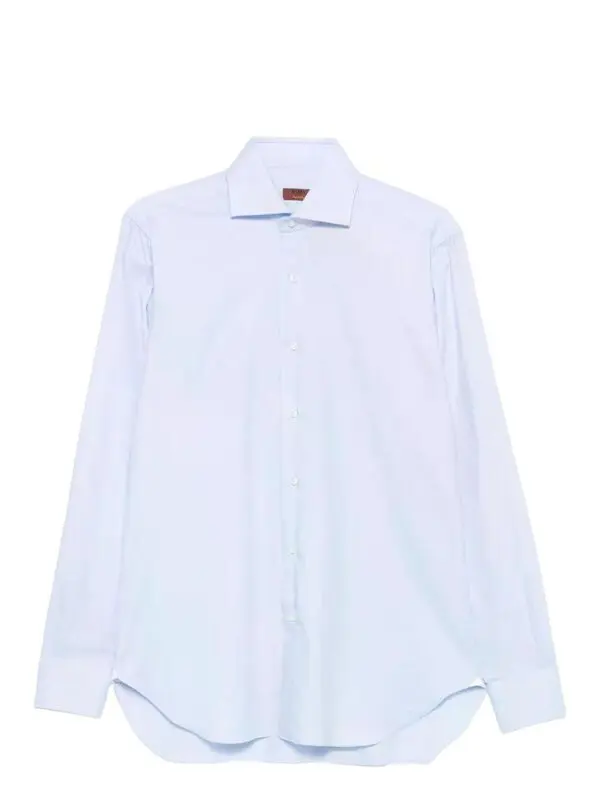 BARBA NAPOLI Spread-collar Long-sleeve Shirt - Blue