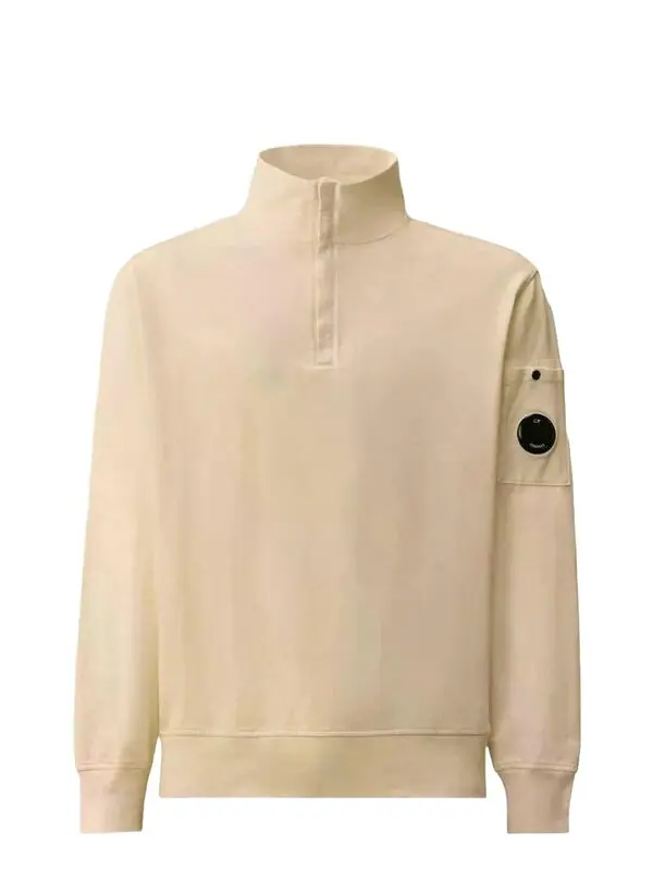 C.P. COMPANY Light-fleece Half-zip Lens Sweatshirt - Neutrals