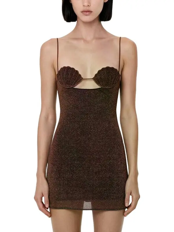 Oseree Lumière Mini Dress - Brown