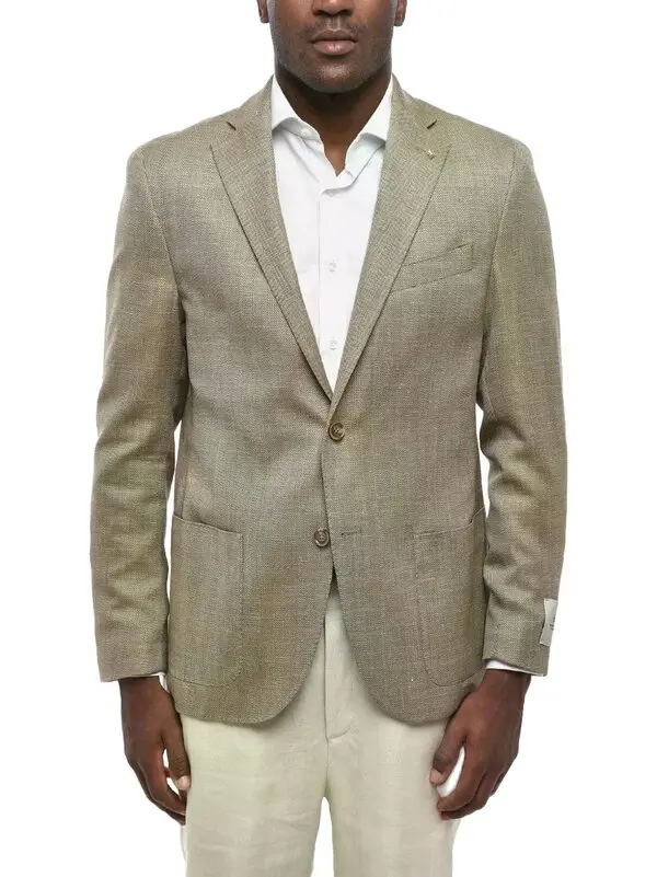 Corneliani Herringbone Single-breasted Blazer - Neutrals