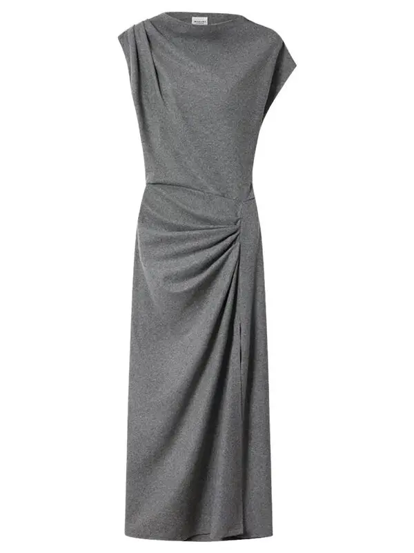 MARANT ETOILE Naerys Draped Midi Dress - Grey