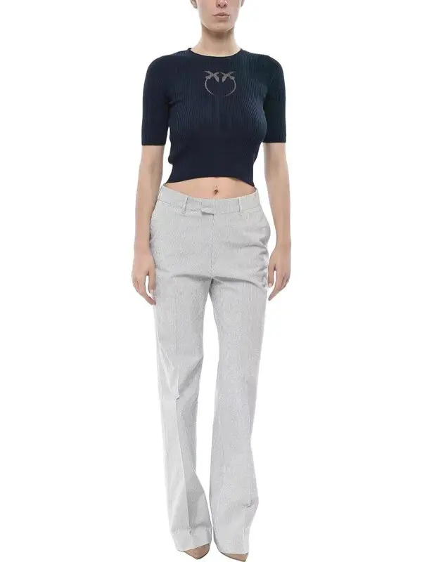 BERWICH Stripe Pattern Tailored Trousers - White