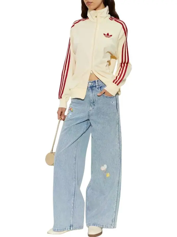 Adidas Care Bears High-rise Wide-leg Denim Pants - Blue