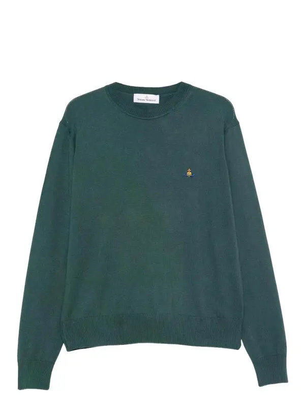 VIVIENNE WESTWOOD Orb Embroidered Sweater - Green