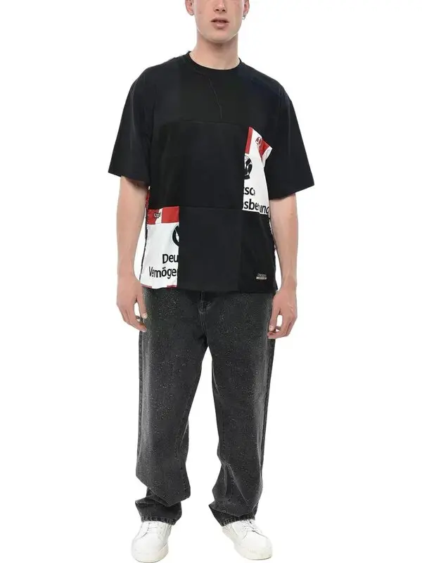 CHILDREN OF THE DISCORDANCE Patchwork Logo-print T-shirt - Black