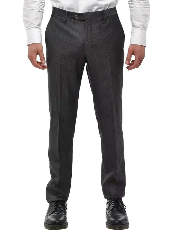 Corneliani Academy Pinstripe Wool Trousers - Grey