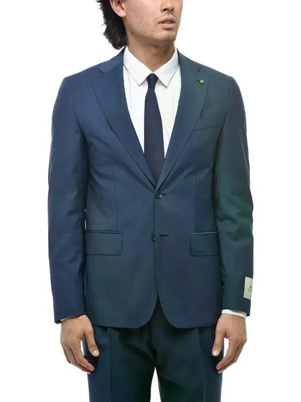 Corneliani Single-breasted Wool Suit - Blue