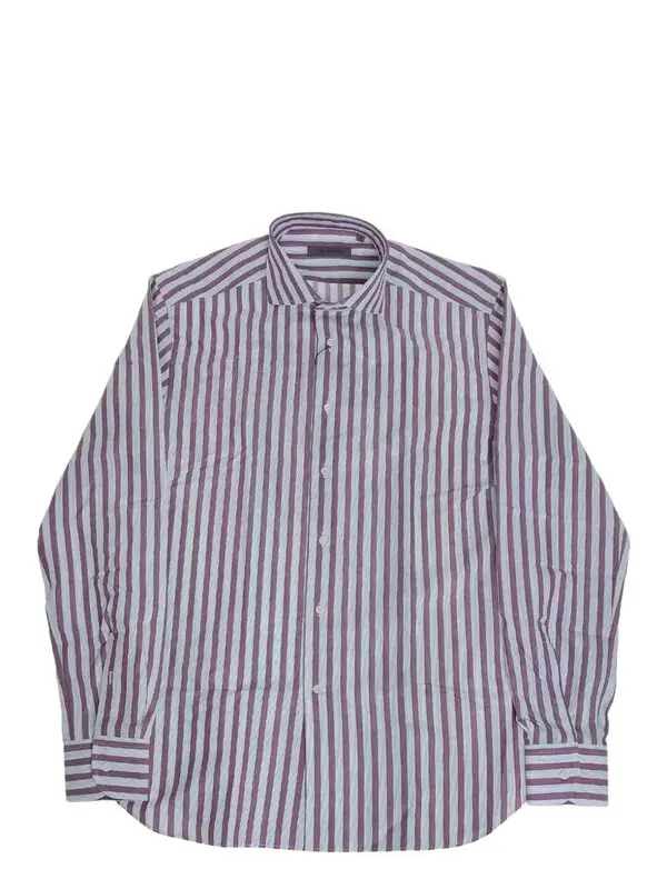Corneliani Striped French-collar Shirt - Purple
