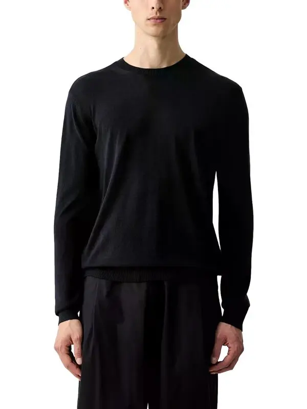 Emporio Armani Silk And Cashmere Crew Neck Sweater - Blue