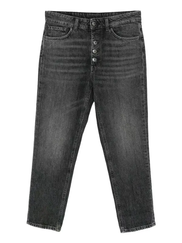 DONDUP Koons Cropped Jeans With Button Fly - Black