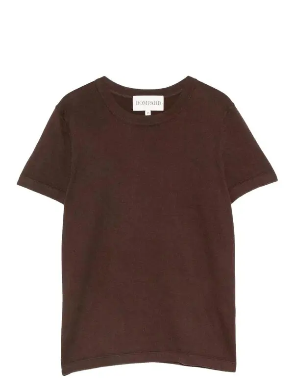 Eric Bompard Round Neck Short Sleeve T-shirt - Brown