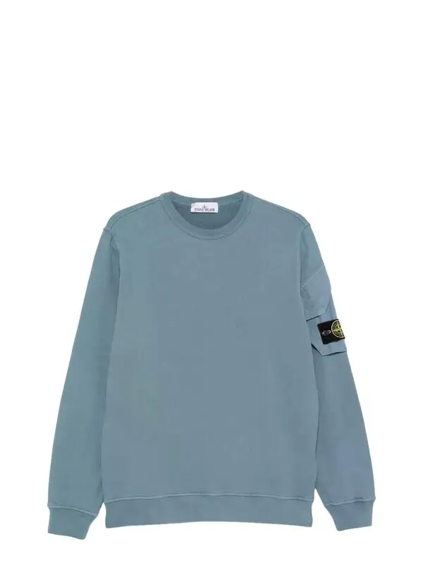 Stone Island Logo-patch Sleeve-pocket Sweatshirt - Blue