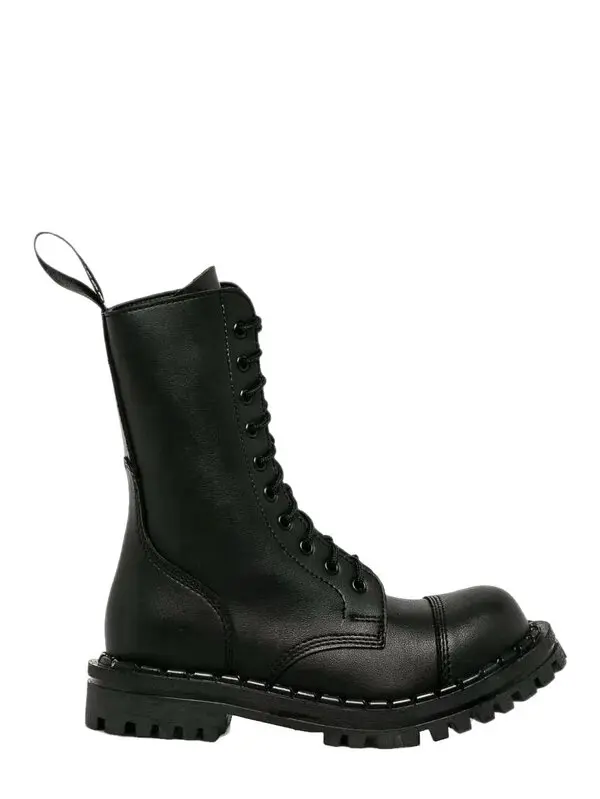 ALTERCORE Leather Lace-up Combat Boots - Black