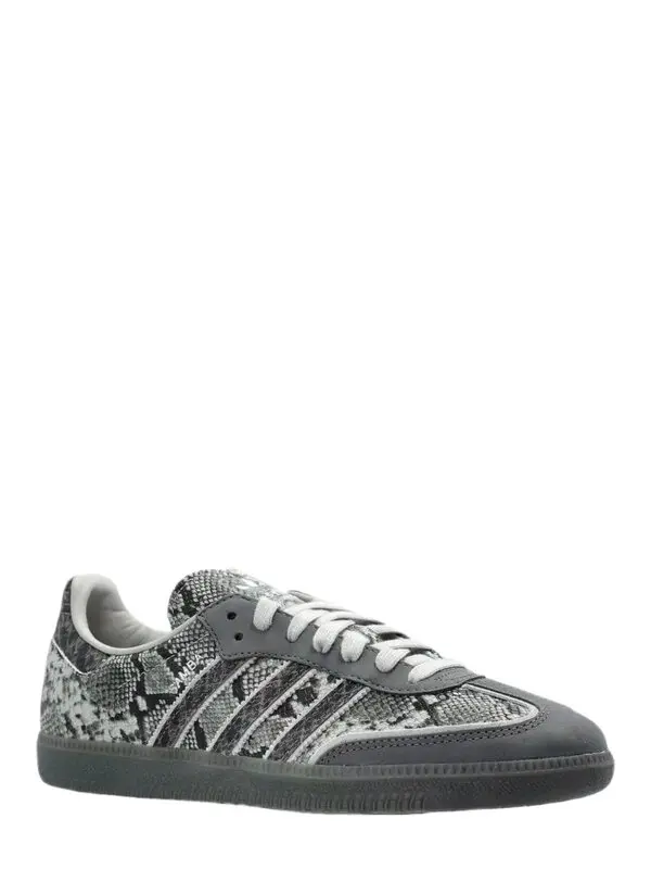 Adidas Samba Og Leather Shoes With Snakeskin Detailing - Grey