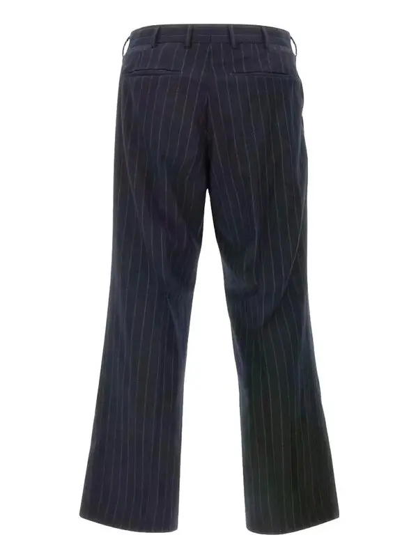 PT TORINO Pinstripe Wide Leg Trousers - Blue