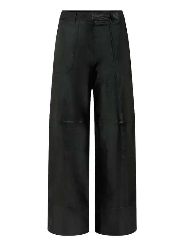 Karl Lagerfeld Wide-leg Leather Pants - Black