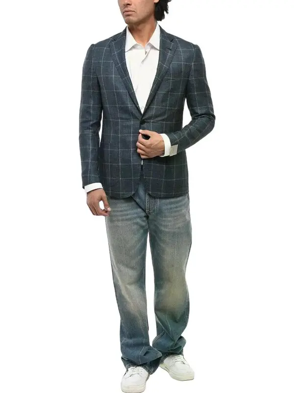 Corneliani Gate Windowpane Jacket - Blue