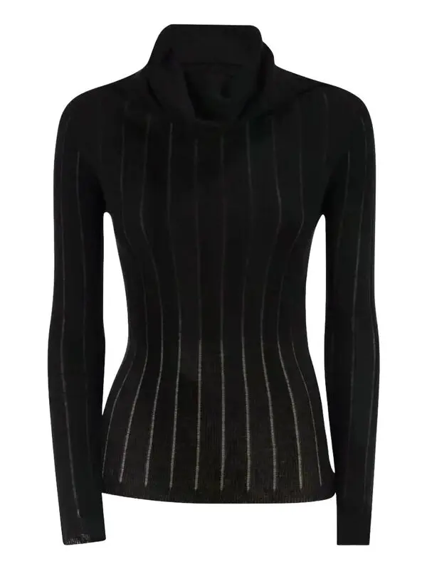 Max Mara Ribbed Turtleneck Sweater - Black