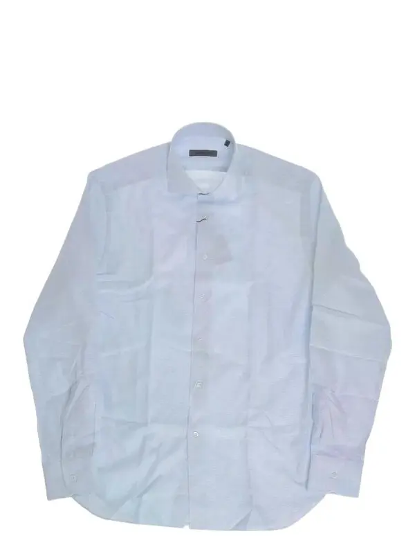 Corneliani Wave-pattern French-collar Shirt - Blue