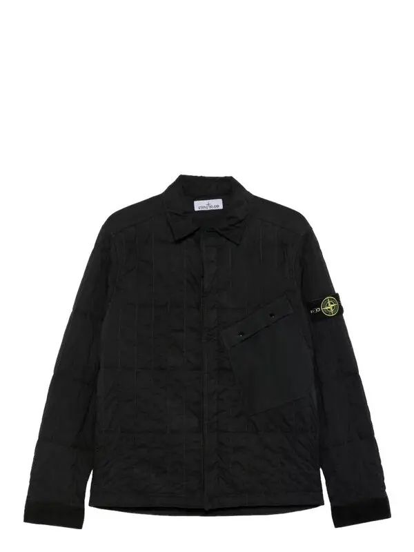 Stone Island Zip-fastening Quilted Overshirt - Black