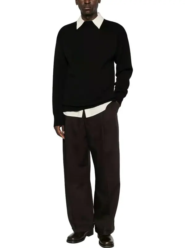 LEMAIRE Long-sleeve Knitted Sweater - Black