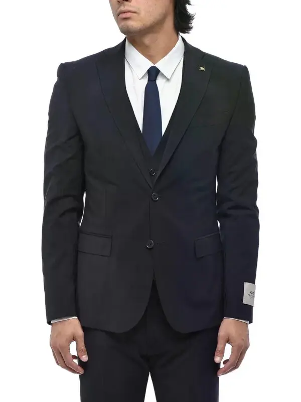 Corneliani Cc Collection Three-piece Single-breasted Suit - Blue