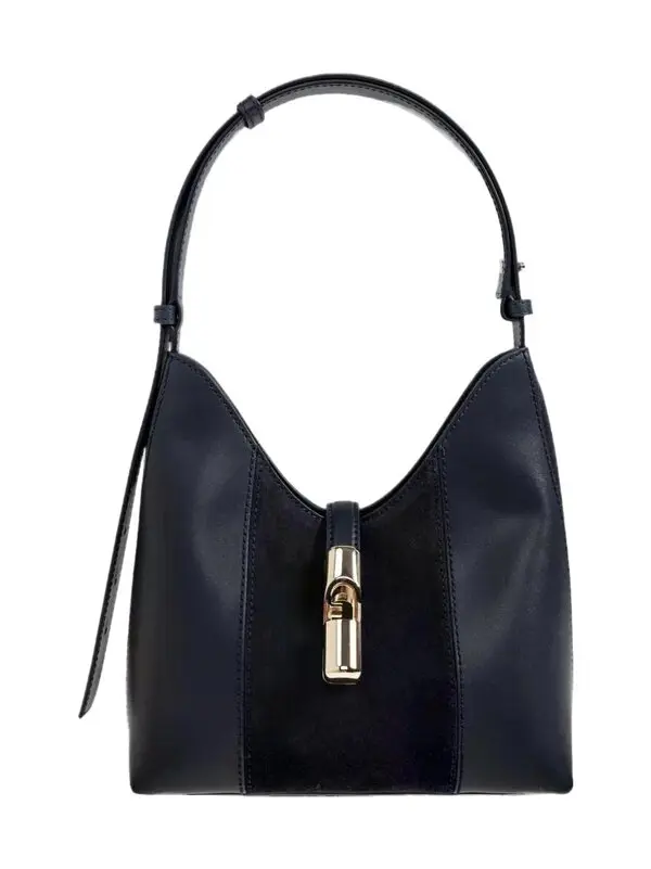 Furla Goccia Paneled Leather Shoulder Bag - Blue