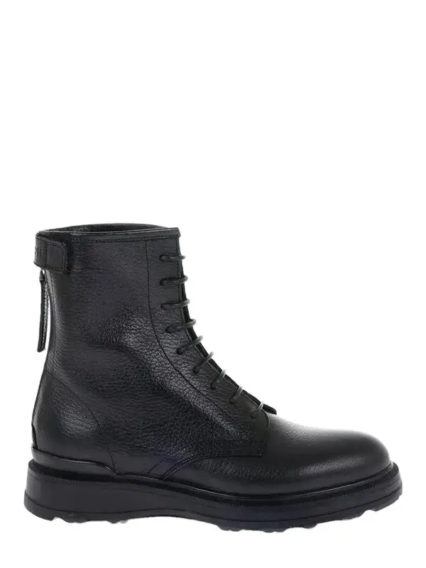 Woolrich Hammered Leather Lace-up Boots - Black
