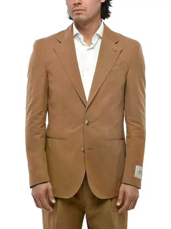 Corneliani Cc Collection Single-breasted Cotton-blend Suit - Brown
